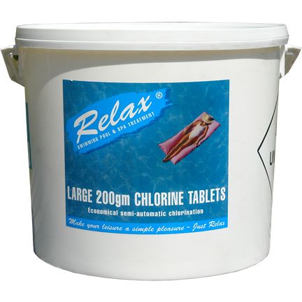 10kg Relax Pool Chlorine Tablets - 200g